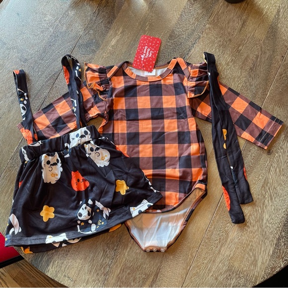 PatPat | Dresses | Pat Pat 3pc Halloween Plaid Spooky Kitty Outfit ...